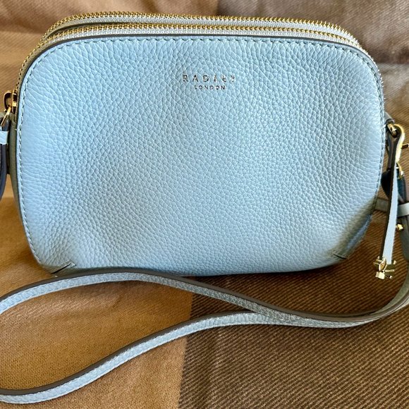 RADLEY LONDON | Bags | Radley London Light Blue Small Zip Top Leather ...